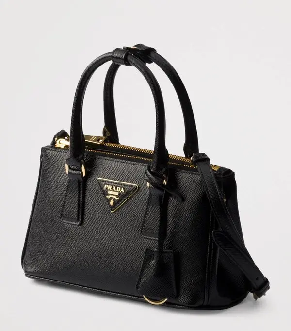 Prada Mini Saffiano Leather Galleria Top-handle Bag - Black