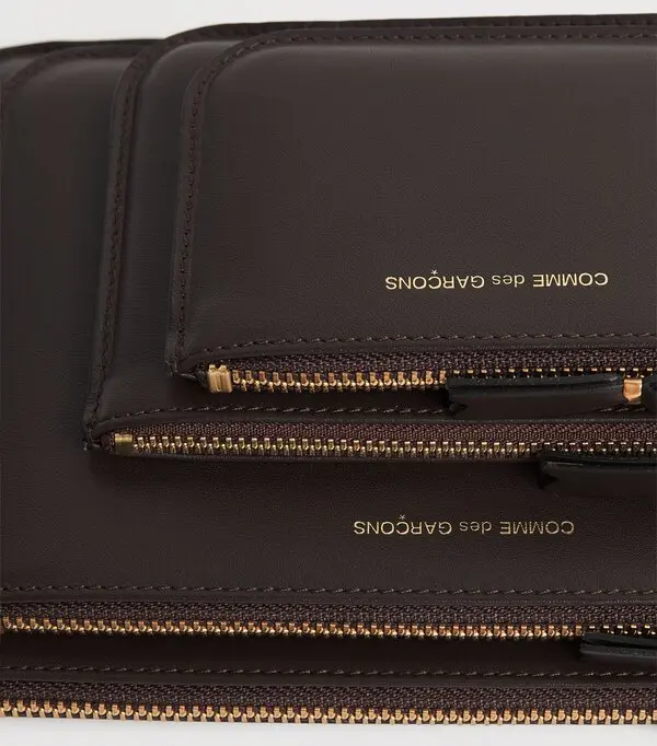 Comme Des Garçons Medium Leather Outside Pocket Wallet - Brown