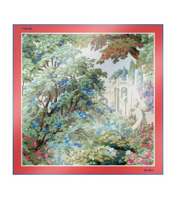 Max Mara Silk Printed Scarf - Pink
