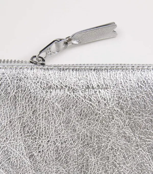 Comme Des Garçons Large Leather Pouch - Silver