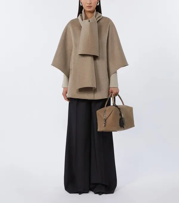 Max Mara Cashmere Scarf Cape - Brown