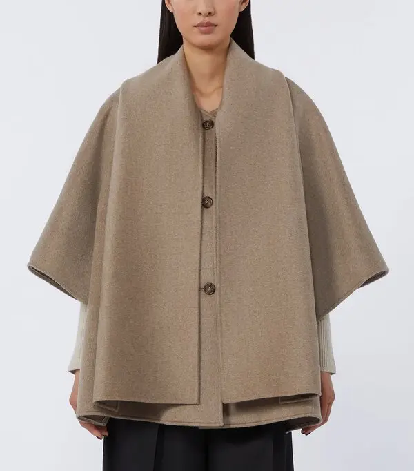 Max Mara Cashmere Scarf Cape - Brown