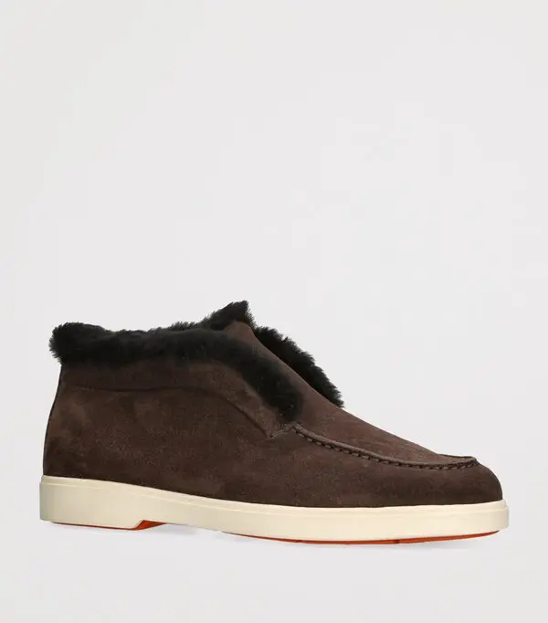 Santoni Fortune Suede Ankle Boots