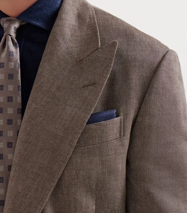 Brunello Cucinelli Silk Pocket Square - Blue