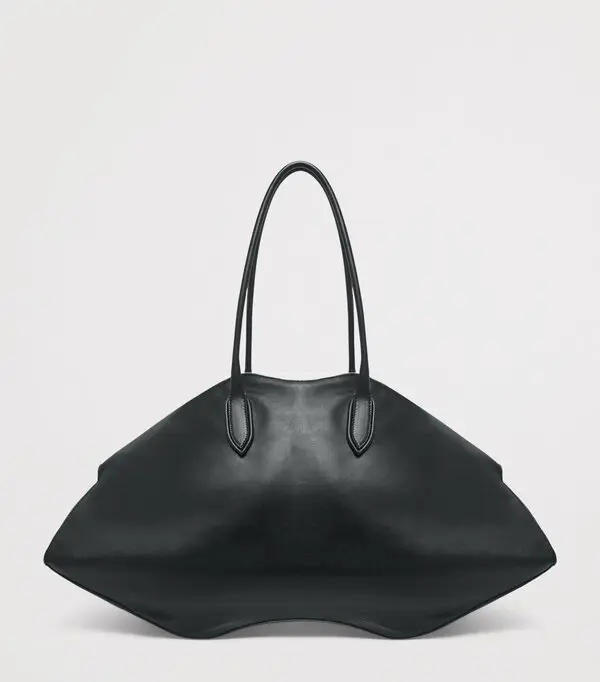 Alexander McQueen Large Leather Manta Top-handle Bag - Black