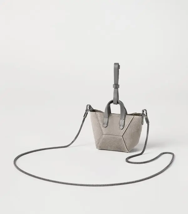 Brunello Cucinelli Mini Suede Tote Bag - Brown