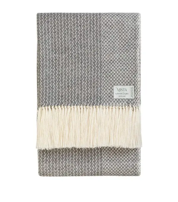 ARAMINTA CAMPBELL Alpaca-blend Woodland Inkcap Throw - Grey