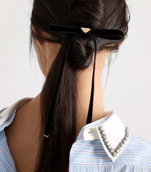 Prada Velvet Bow Hair Clip