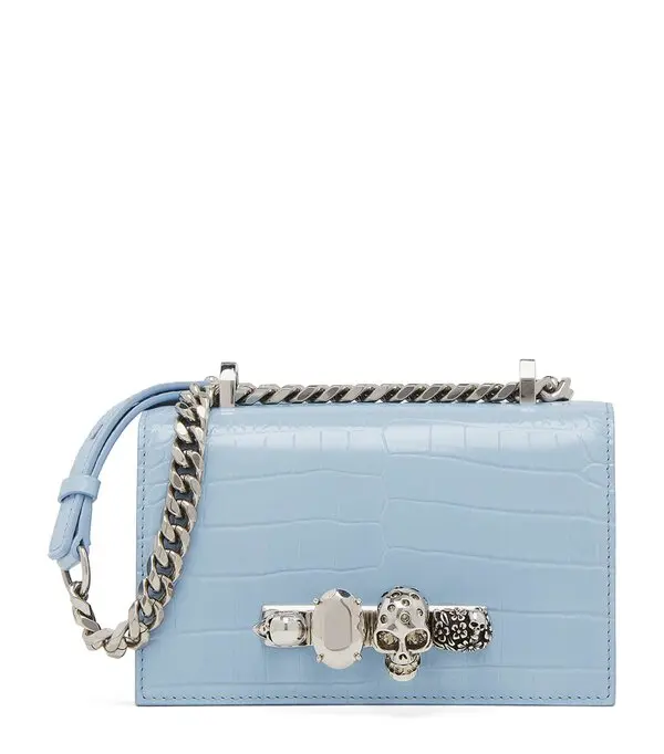 Alexander McQueen Mini Leather Jewelled Satchel - Blue