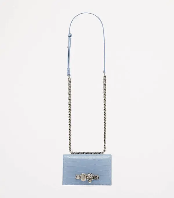 Alexander McQueen Mini Leather Jewelled Satchel - Blue
