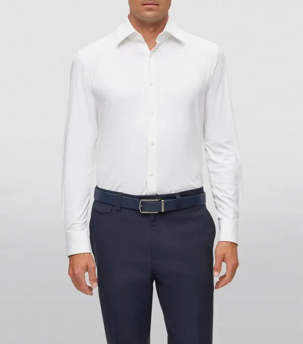 BOSS Stretch-cotton Slim Shirt - White
