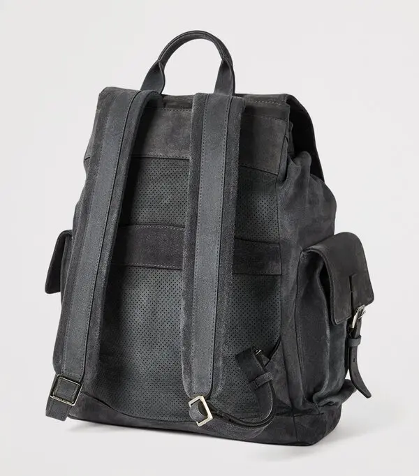 Brunello Cucinelli Suede City Backpack - Grey