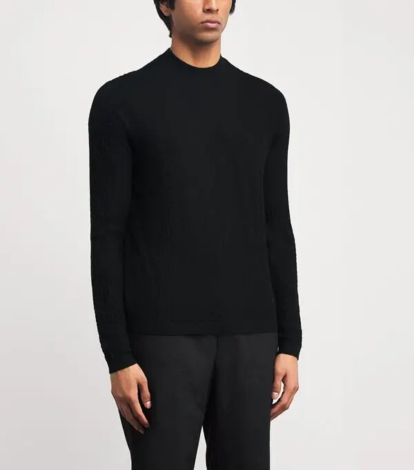 Emporio Armani Virgin Wool Jacquard Sweater