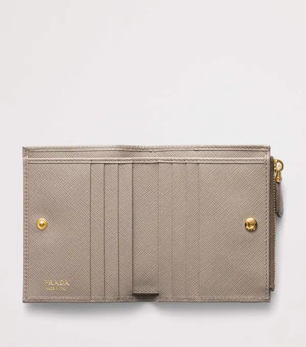 Prada Small Saffiano Leather Wallet - Grey