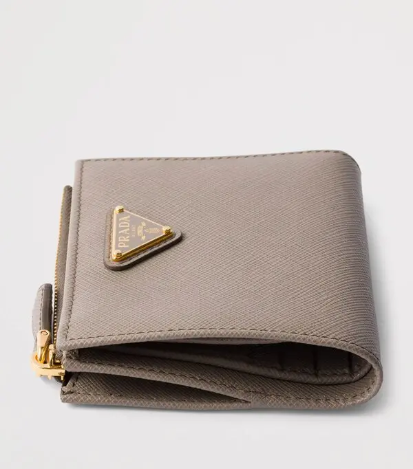 Prada Small Saffiano Leather Wallet - Grey