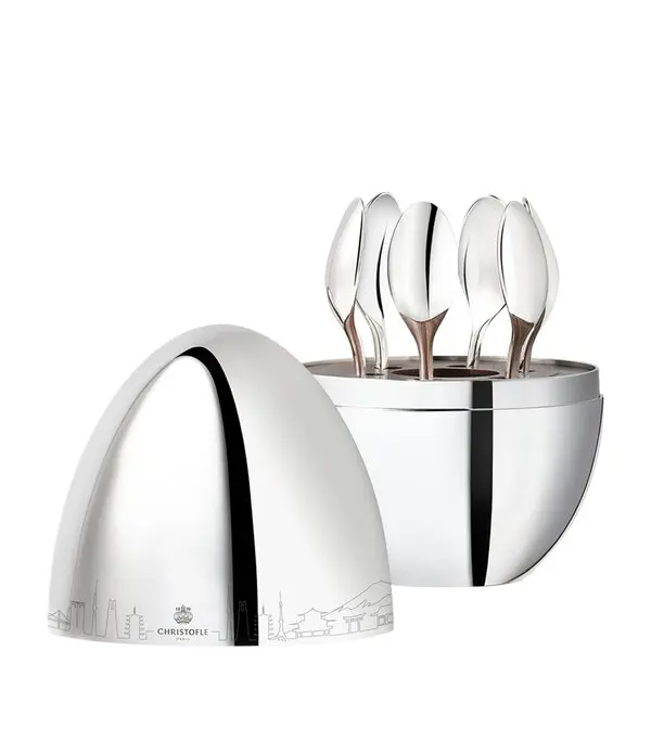 Christofle Mood Skyline Japan 6-piece -plated Espresso Spoon Set - Silver
