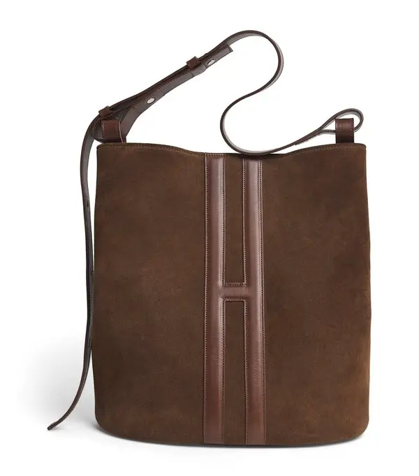 Harrods X Tusting Suede H Tote Bag - Brown