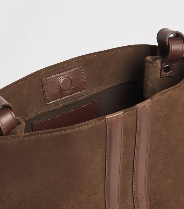 Harrods X Tusting Suede H Tote Bag - Brown