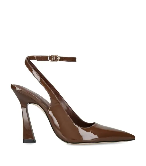 STUART WEITZMAN Patent Leather Vinnie Pumps - Brown