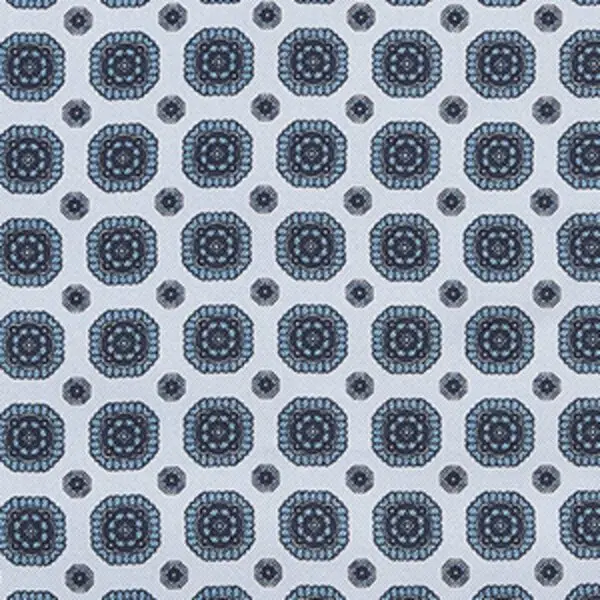 Brioni Silk Geometric Print Pocket Square - Blue