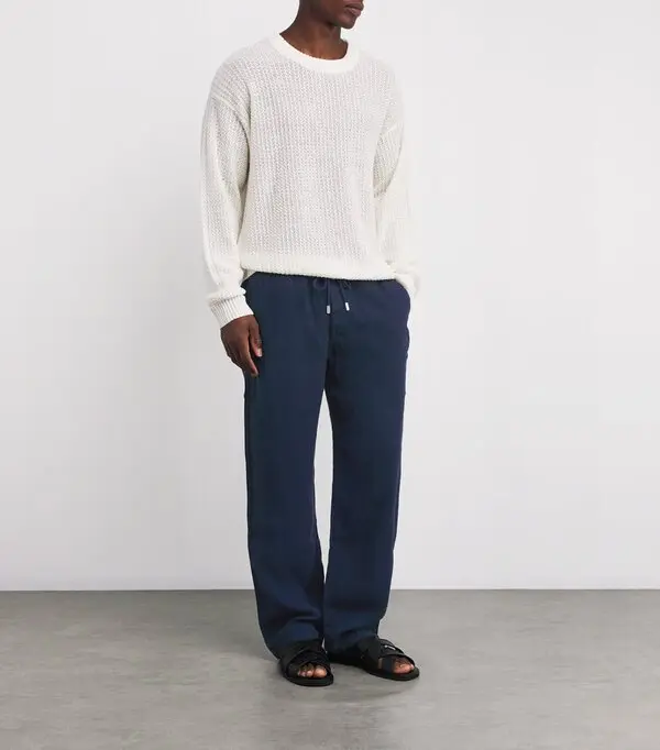 Vilebrequin Linen Drawstring Trousers - Navy