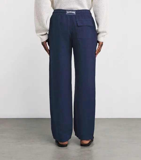 Vilebrequin Linen Drawstring Trousers - Navy