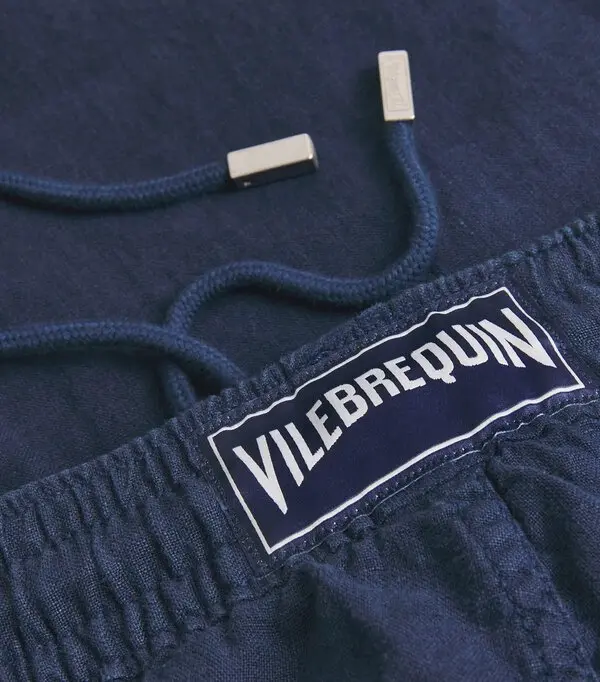 Vilebrequin Linen Drawstring Trousers - Navy