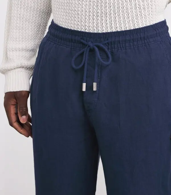 Vilebrequin Linen Drawstring Trousers - Navy