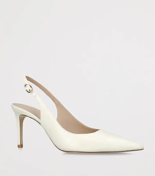 STUART WEITZMAN Leather Slingback Pumps 75 - Ivory