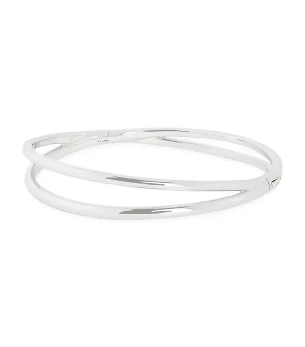ASTRID & MIYU Crossover Twist Bangle - Silver