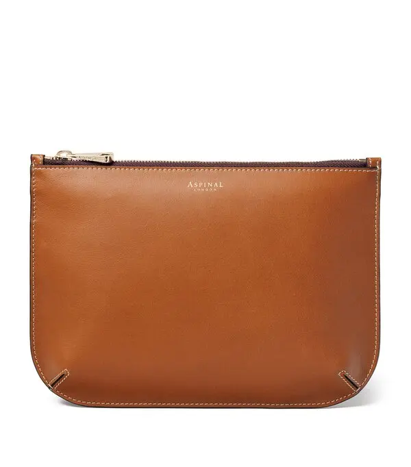 ASPINAL OF LONDON Large Leather Ella Pouch - Brown