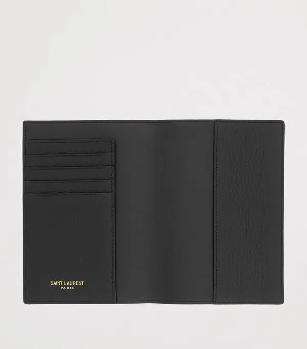 Saint Laurent Leather Monogram Passport Holder
