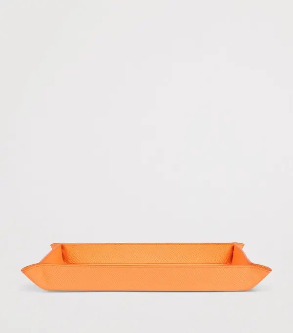 Smythson Large Panama Rectangular Trinket Tray - Orange