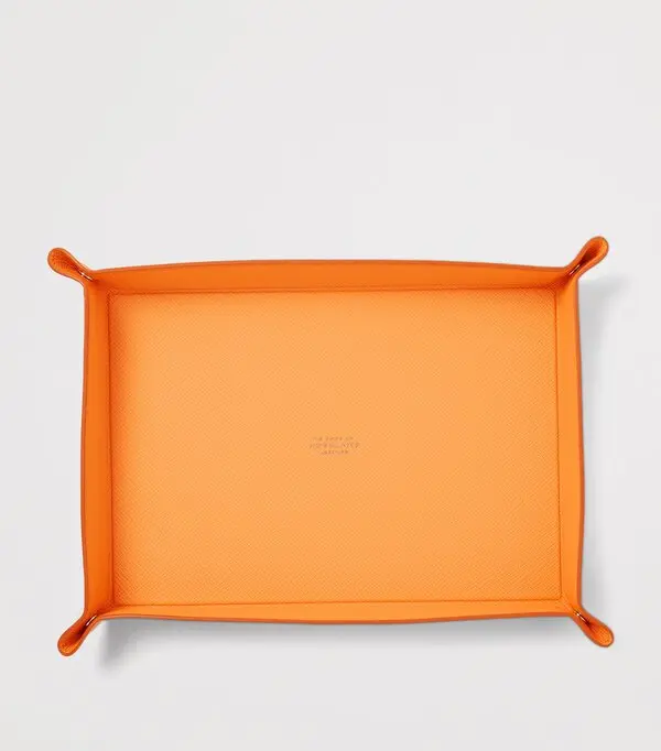 Smythson Large Panama Rectangular Trinket Tray - Orange