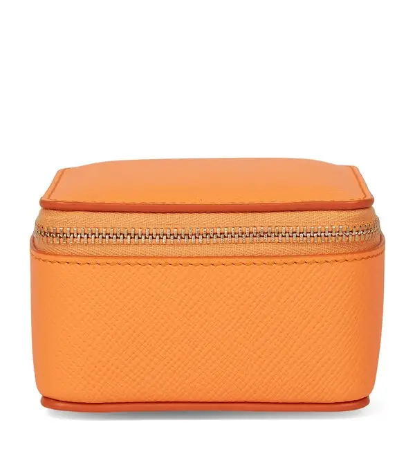 Smythson Medium Calfskin Panama Trinket Case - Orange