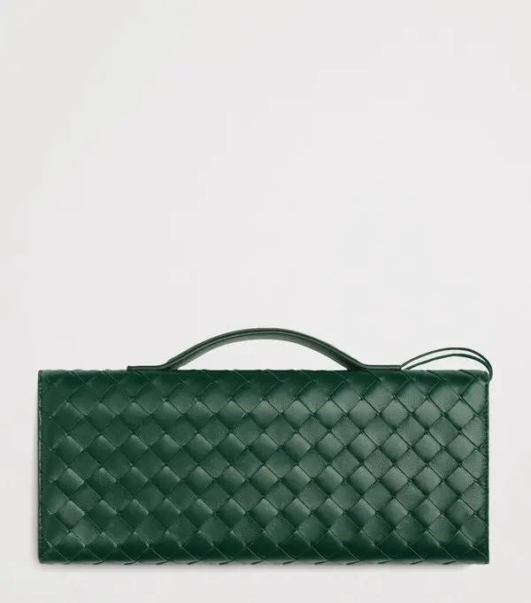 Bottega Veneta Intrecciato Leather Andiamo Clutch Bag - Green