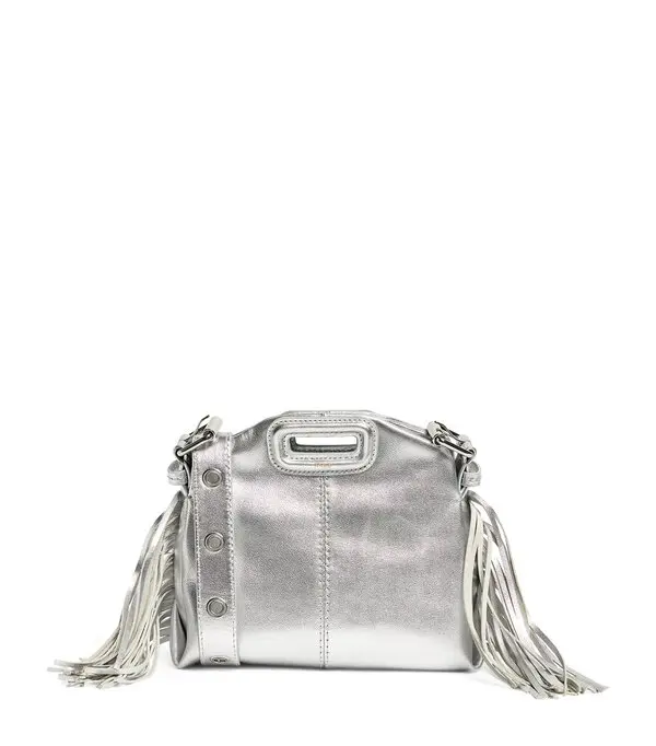 Maje Mini Leather Miss M Shoulder Bag - Black