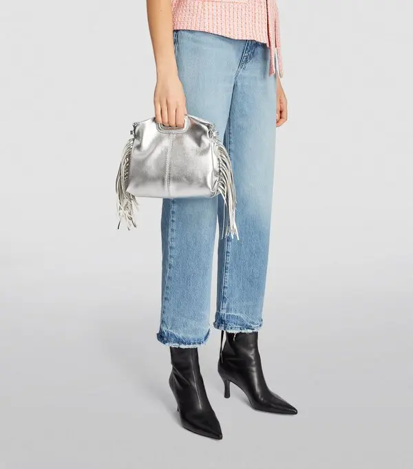 Maje Mini Leather Miss M Shoulder Bag - Black