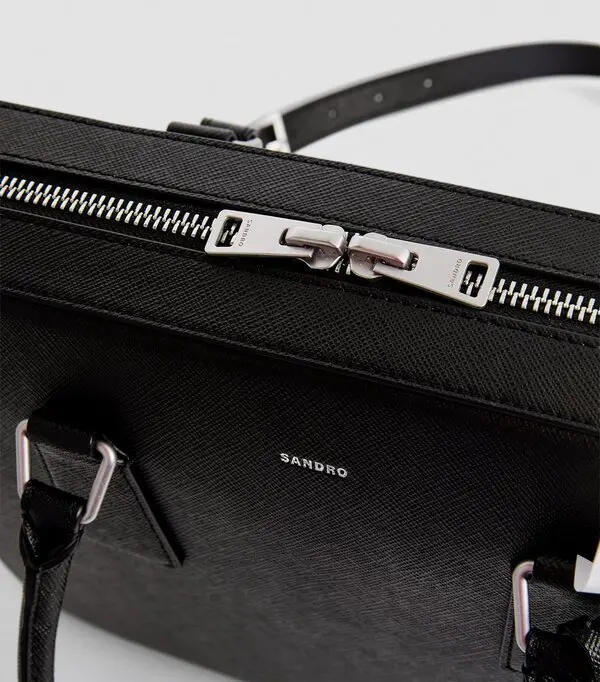 Sandro Leather Slim Briefcase - Black