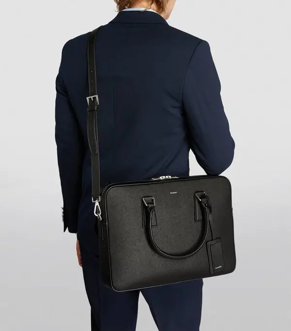 Sandro Leather Slim Briefcase - Black