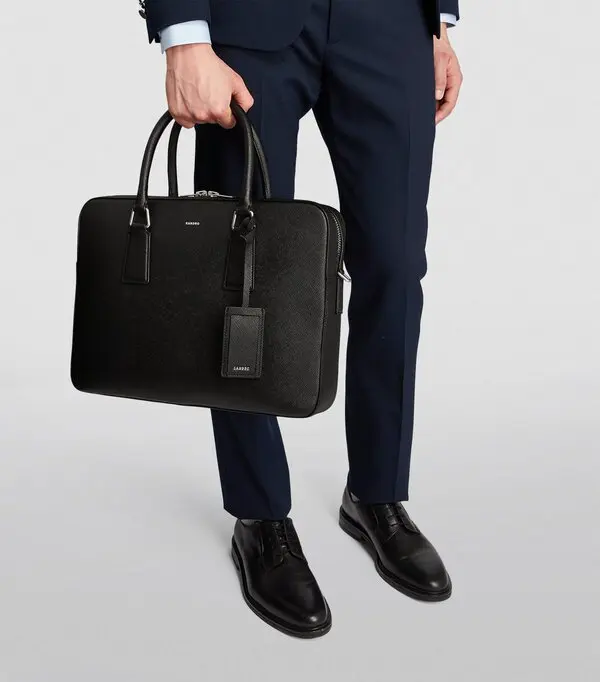 Sandro Leather Slim Briefcase - Black