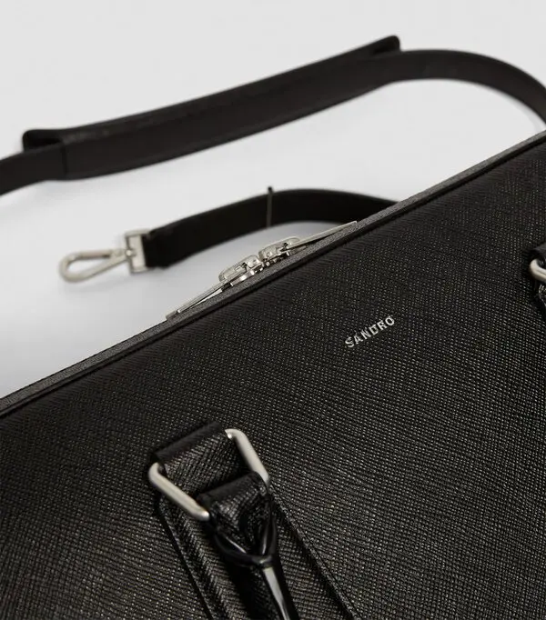 Sandro Leather Slim Briefcase - Black