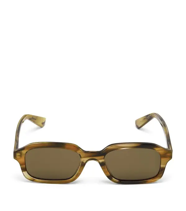 Alexander McQueen Tortoiseshell Rectangular Sunglasses