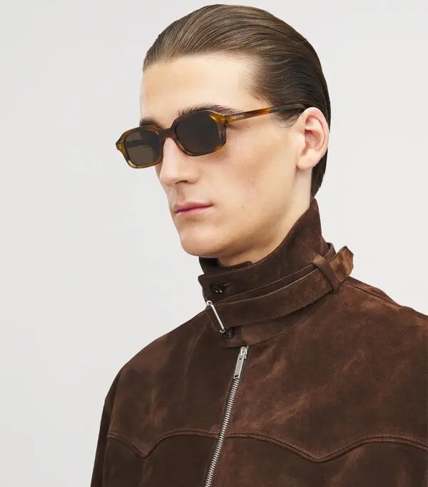 Alexander McQueen Tortoiseshell Rectangular Sunglasses