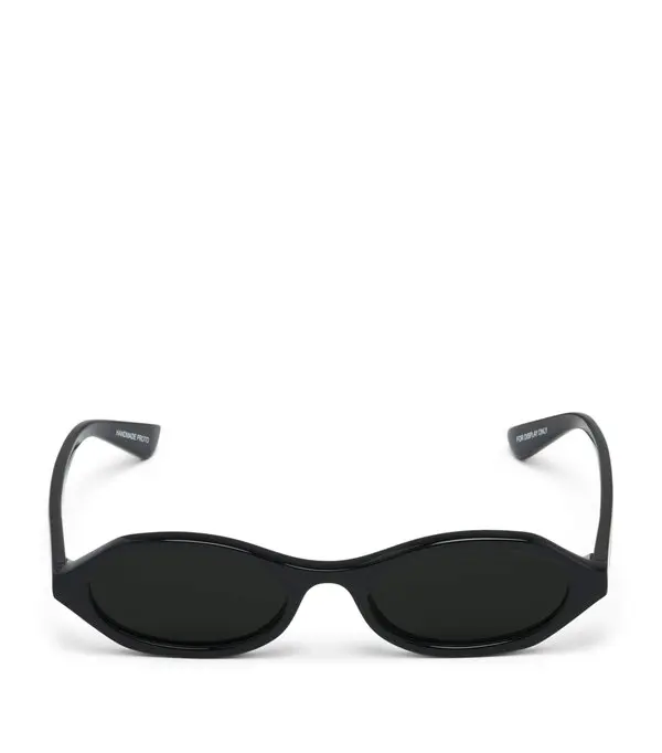 Alexander McQueen Oval Frame Sunglasses - Black
