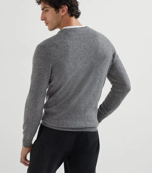 Brunello Cucinelli Cashmere V-neck Sweater - Grey