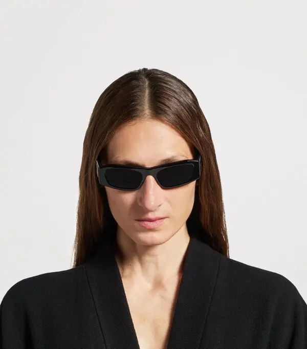 Balenciaga Rectangle Nano Sunglasses - Black