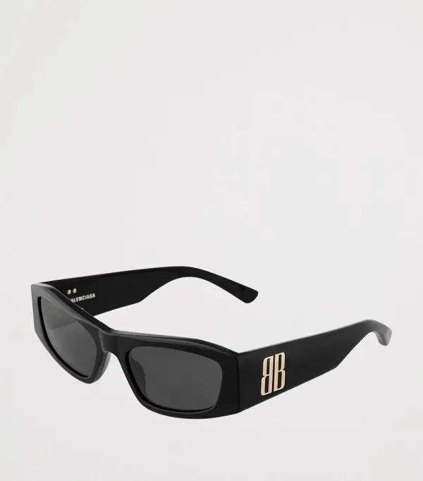 Balenciaga Rectangle Nano Sunglasses - Black