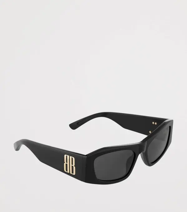 Balenciaga Rectangle Nano Sunglasses - Black