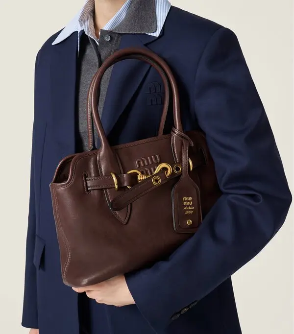 Miu Miu Nappa Leather Aventure Top Handle Bag